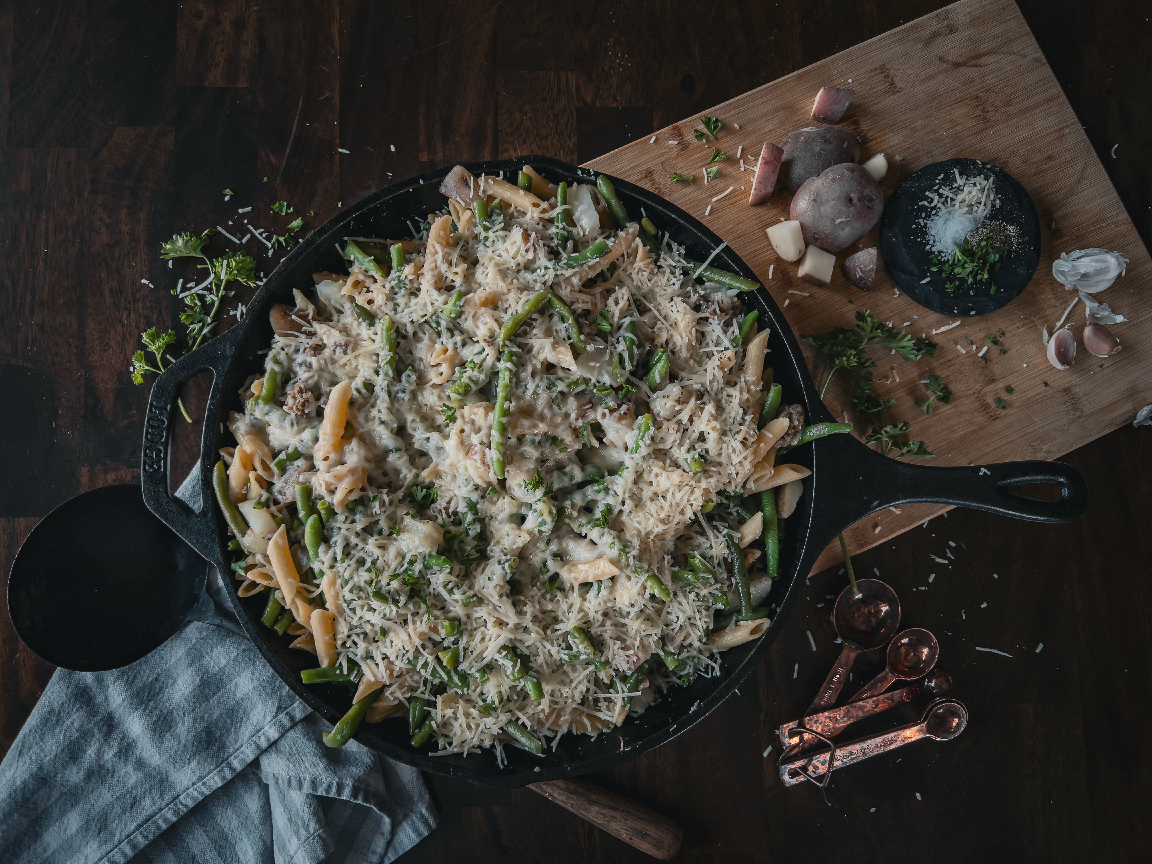 Penne & Green Beans – Vosem Beef